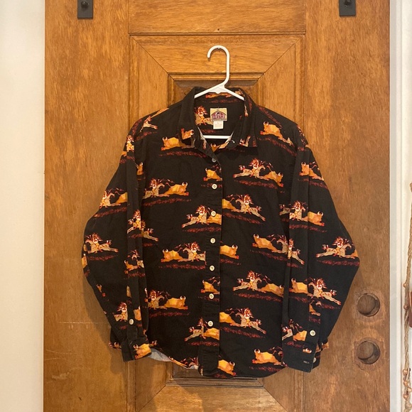 barn fly | Tops | Vintage Barn Fly Cotton Button Down Shirt Black Red ...